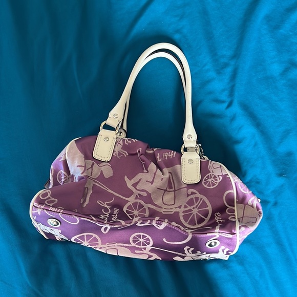 Coach | Bags | Coach Limited Edition Purple Horse Carriage Shoulder Bag ...